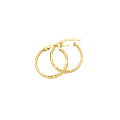 9ct Gold 15mm Hoop Earrings Goldmark Au