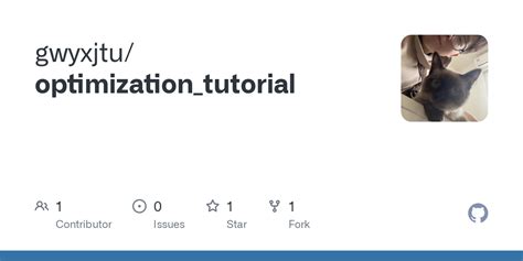 github gwyxjtu optimization tutorial