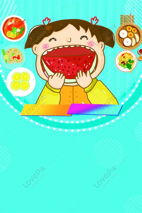 소녀 손으로 그린 만화 신선한 스티커 가을 膘 그림 배경 포스터 무료