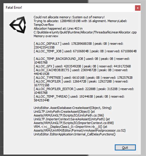Fatal Error Concerning Memory When Exporting Model Issue 438 Vrm C