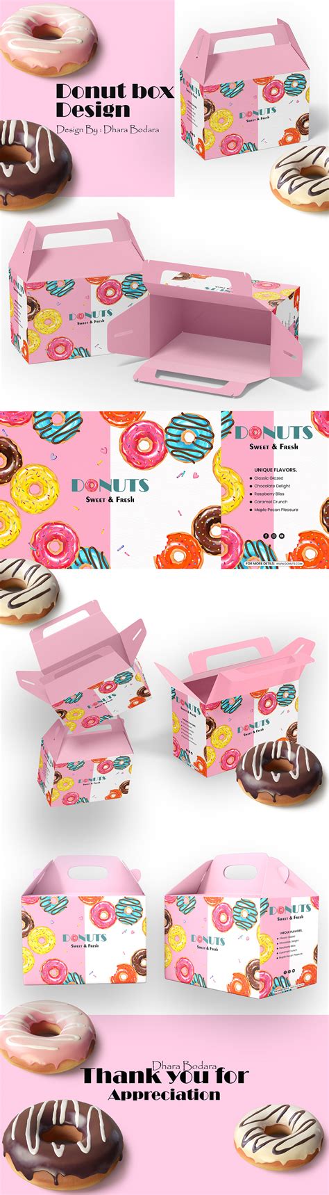 Donut Box Package Design Behance