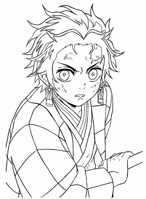 Coloriage Demon Slayer Tanjiro Kamado Coloriages gratuits à imprimer