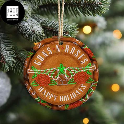 Guns N Roses Cookie Happy Holidays 2023 Christmas Ornament Honateez