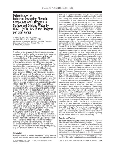 Pdf Determination Of Endocrine Disrupting Phenolic Compounds And