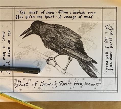 Robert Frost S Dust Of Snow 6 Pack Of Poetry Notecards On Etsy
