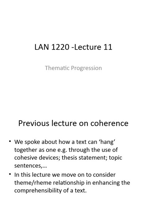 Thematic Progression Pdf Phrase Clause