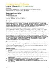 CS7643 Syllabus Pdf Georgia Institute Of Technology Course Syllabus