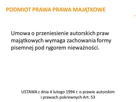USTAWA O PRAWIE AUTORSKIM Ppt Pobierz