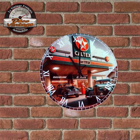 Horloge station service Caltex Déco murale Horloges decovintage