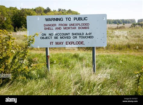 Ministry Of Defence Warning Sign About The Danger Of Unexploded Shells