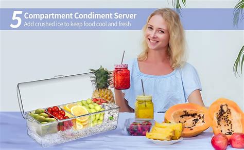 Large Ice Chilled Condiment Caddy，chilled Condiment