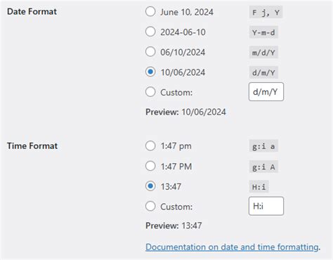 My Choice Of Date Format Not Being Used In Admin R Wordpress