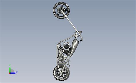 三轮摩托车复古侉子摩旅偏三轮越野摩托车step模型图纸下载 懒石网