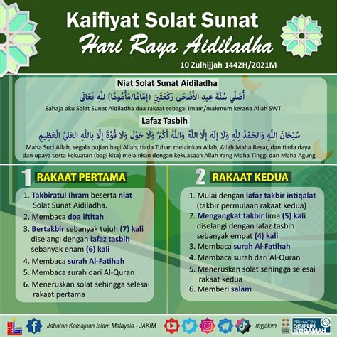 Lafaz Niat Solat Sunat Hari Raya Aidiladha Cara Solat Sunat Hari Raya
