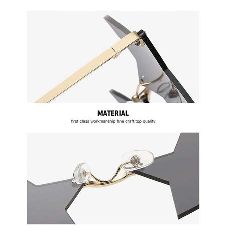Rimless Star Shape Sunglasses Personality Sun Glasses For Womenmen