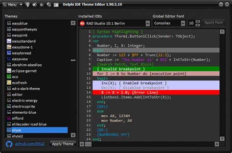 Delphi IDE Theme Editor, Delphi IDE 主题编辑器,支持D7~Rad Studio 10.3 RIO及Lazarus - 癫狂编程 - 博客园