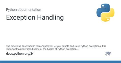 Exception Handling — Python 3136 Documentation