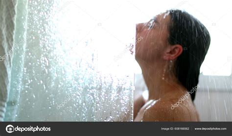 Casual Woman Shower Morning Routing Cleaning Washing Body Hair Relaxing