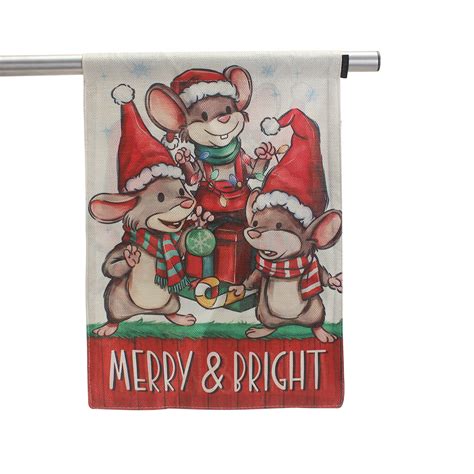 Dyrenson 12x18inch Cartoon Mouse Small Decorative Garden Flag Outdoor