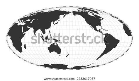 Vector World Map Equalarea Pseudocylindrical Mollweide Stock Vector Royalty Free 2233617057