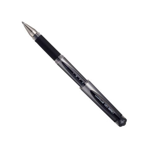 Uni Ball Gel Impact Rollerball Pen 10mm Black Pack Of 12 9006050