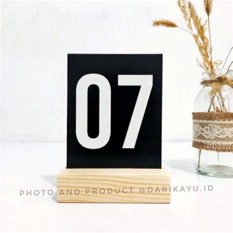Nomor Meja Kayu Nomor Meja Cafe Resto Minimalis Lazada Indonesia