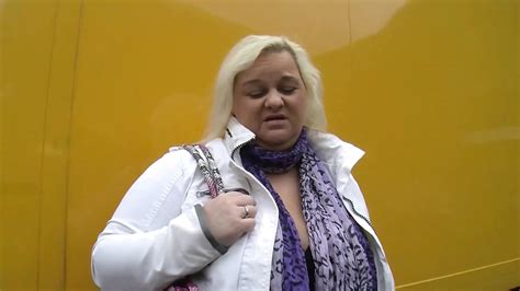 German Bbw Blonde Strokes Her Big Tits In The Presence Of A Watcher Who