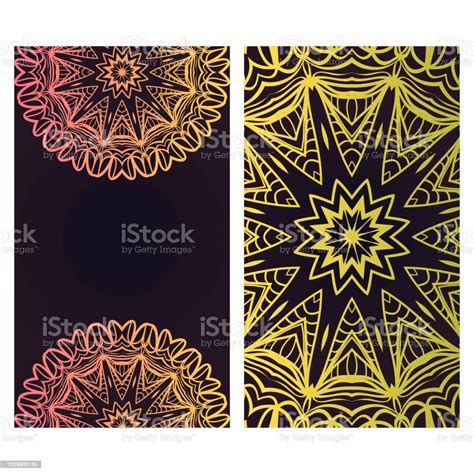 만다라 디자인 템플릿 카드입니다 벡터 일러스트입니다 방문 카드 비즈니스 인사말 카드 초대 0명에 대한 스톡 벡터 아트 및 기타 이미지 Istock