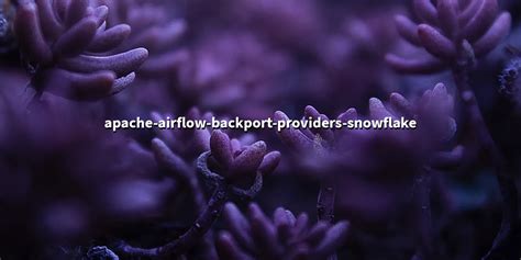 Apache Airflow Backport Providers Snowflake 2021313 Backport
