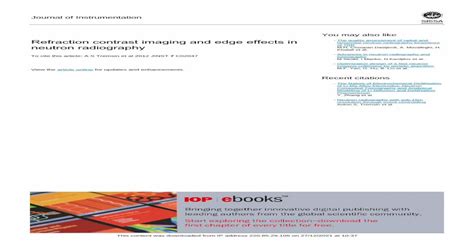 pdf refraction contrast imaging and edge effects in neutron