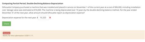 Solved Computing Partial Period Double Declining Balance Chegg