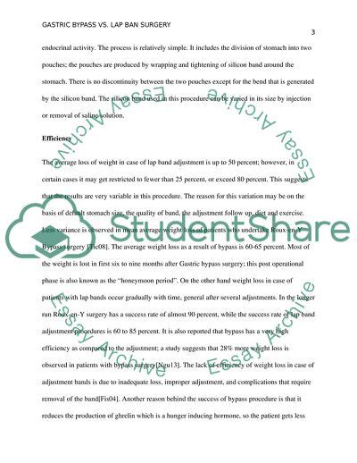 Gastric Bypass Vs Lap Ban Surgery Report Example Topics And Well