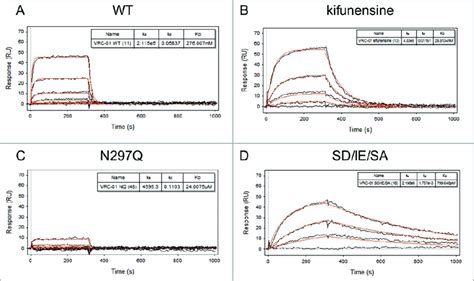 Exemplary Spr Response Curves And 1 1 Stoichiometry Kinetic Model Fits