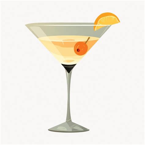 Elegant Cocktail Glass Illustration Premium Ai Generated Vector