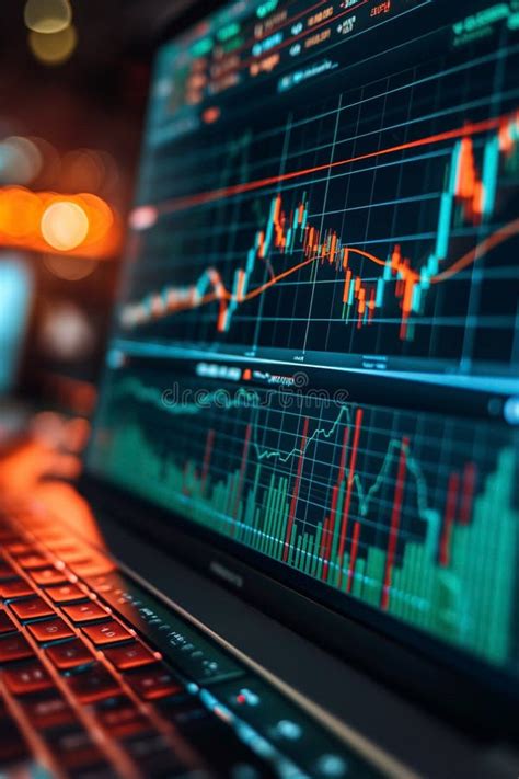 Stock Market And Trading Digital Graph Stock Illustration Illustration Of Diagram Glowing