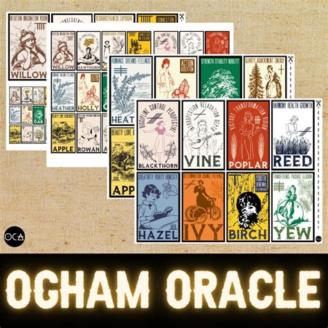 Celtic Ogham Oracle Cards Printable Junk Journal Art Etsy