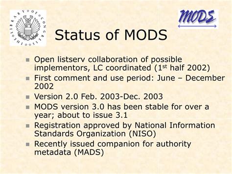 PPT Rich Descriptive Metadata In XML MODS As A Metadata Scheme PowerPoint Presentation ID