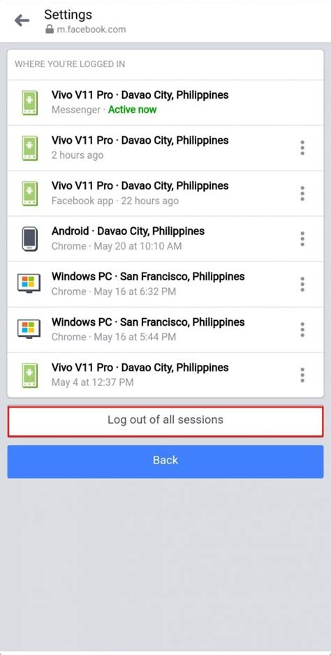 How To Log Out Of All Devices In Messenger