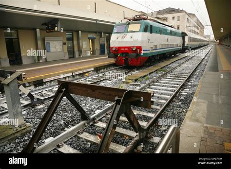 Italian Railways Class 444 Electric Locomotive Waiting At Turin Porta