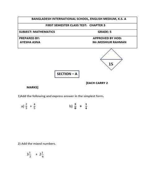 Ch 3 Class Test 1 Pdf