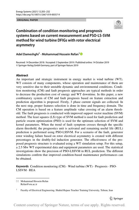 Combination Of Condition Monitoring And Prognosis Systems Based On