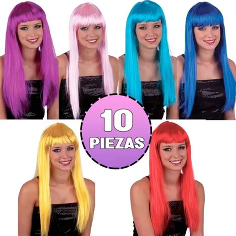 Peluca Cosplay Lacia Larga Color Fiesta Disfraz Boda Meses Sin Intereses