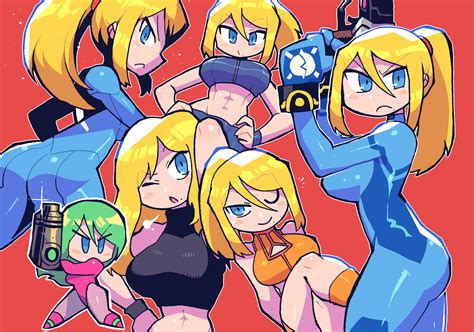 Samus Aran And Justin Bailey Metroid And 3 More Drawn By Rariatto