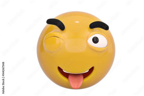 Tongue Out Emoticon 3d Illustration Stock Illustration Adobe Stock