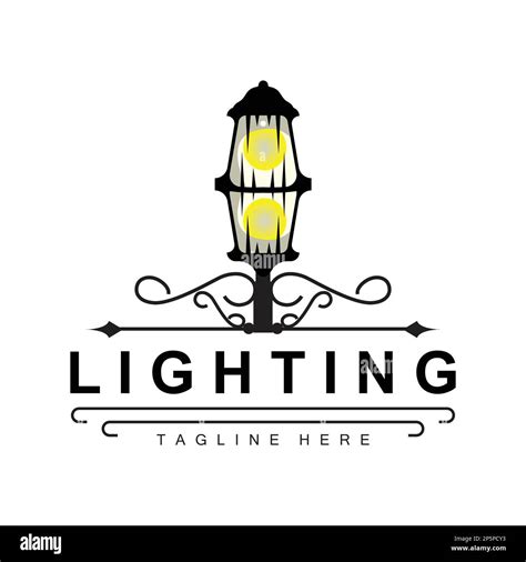 Street Lamp Logo Lantern Lamp Vector Lighting Classic Retro Design