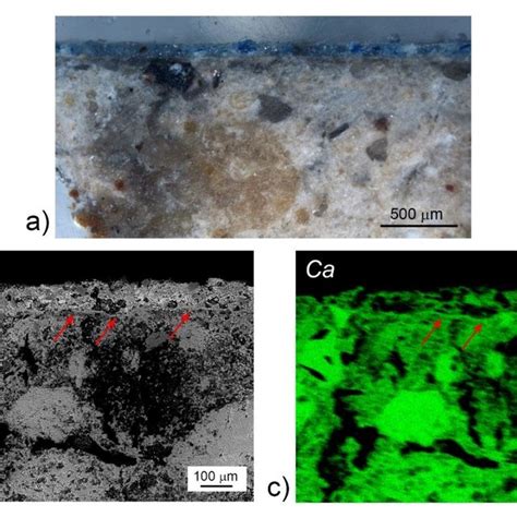 A Optical And B Sem Bse Microphotographs Of B1 Sample Cross Section