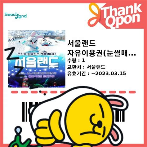 서울랜드 자유이용권눈썰매장 포함 당근 중고거래
