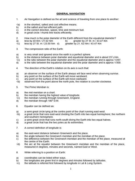 Ppl Question Bank On Navigation Mcq Pdf Twilight Latitude
