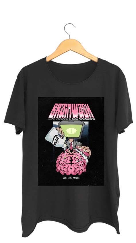 Camiseta Brain Wash 100 Algodão Corte A Fio Preta Beatshirts