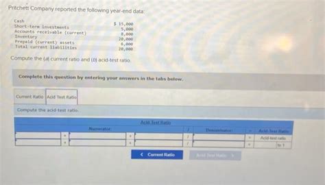 Solved Qs 13 9 Static Computing Current Ratio And